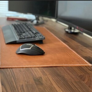 Leather Desk Pad With Embroidery Custom Desk Mat Personalized Leather ...