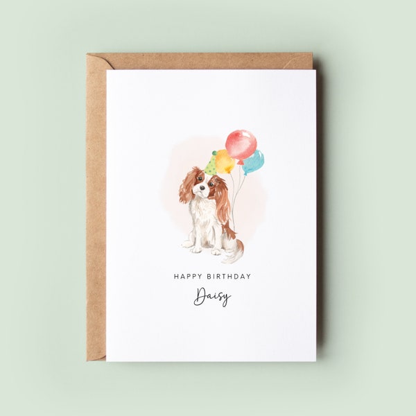Cavalier King Charles Birthday Card - Etsy