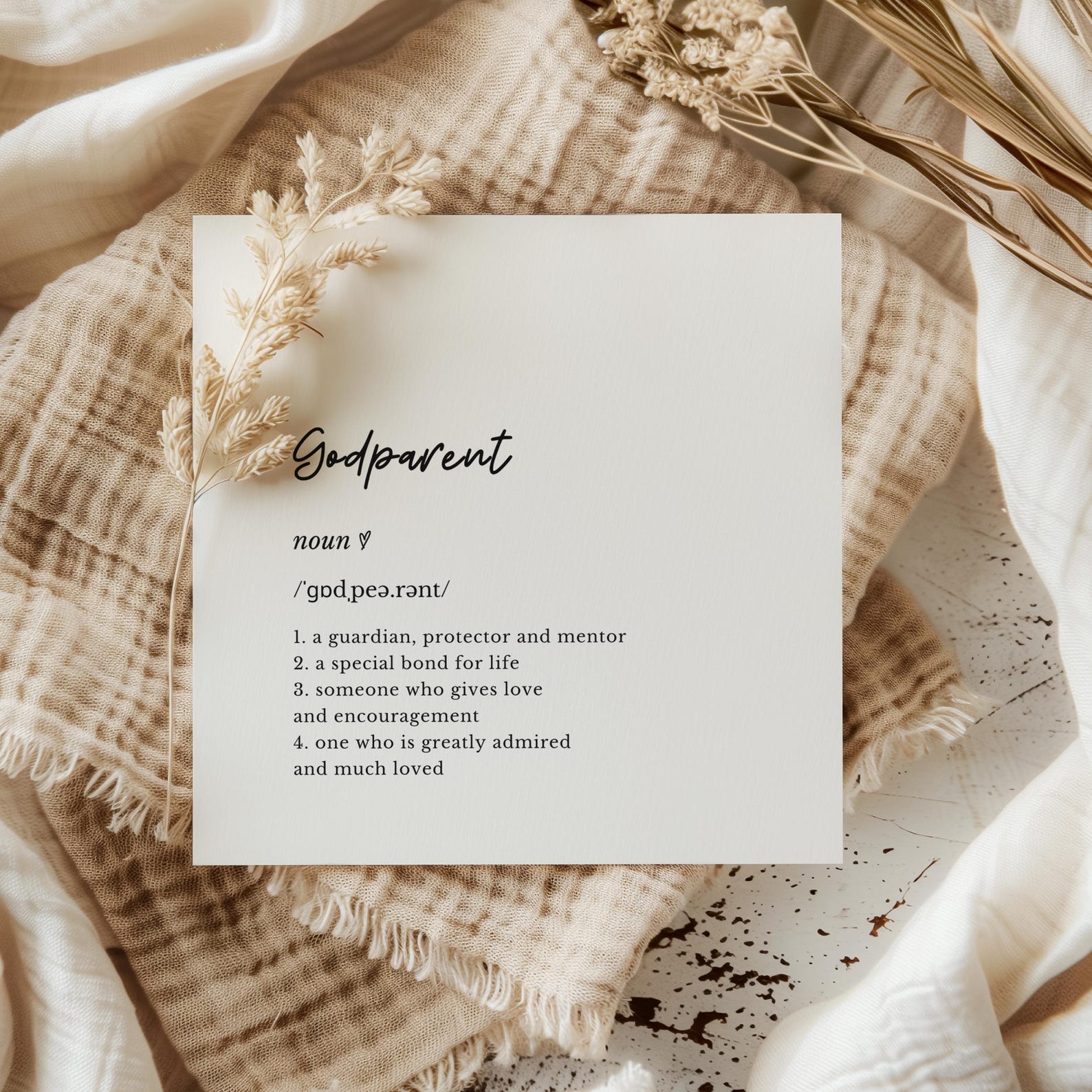 Godparent Definition Card | Will You Be My Godparent Proposal ...