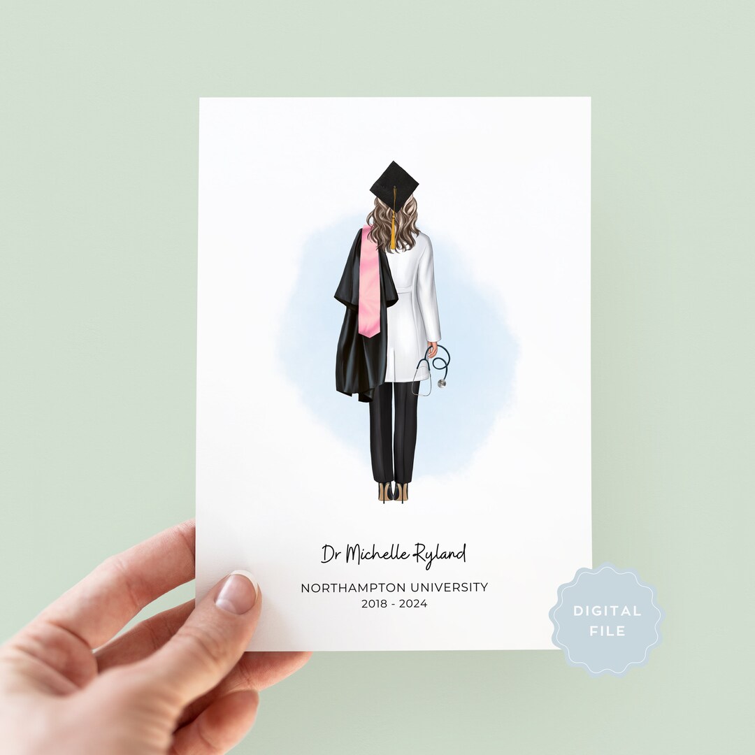 Printable Personalised Doctor Graduation Card, Graduation Gift, Vet ...