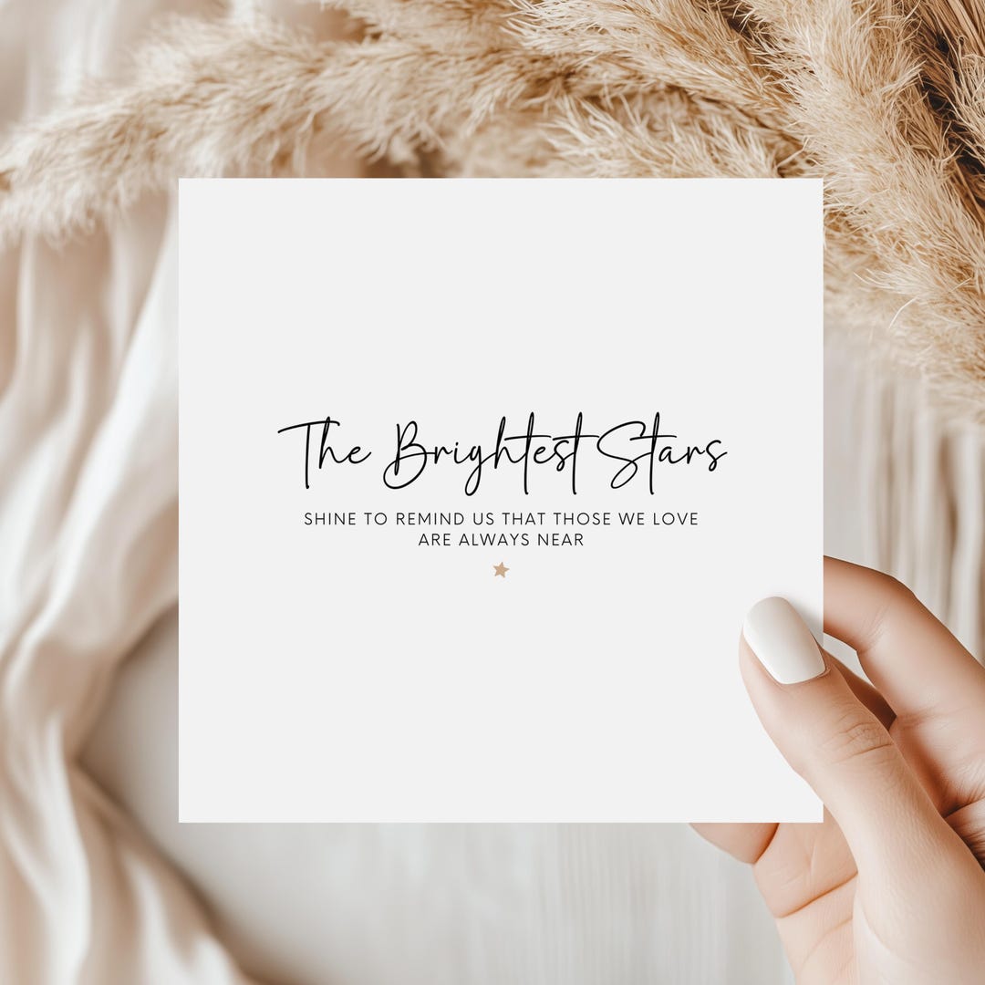 Brightest Stars Sympathy Card – Bereavement, Condolence, Thinking of ...