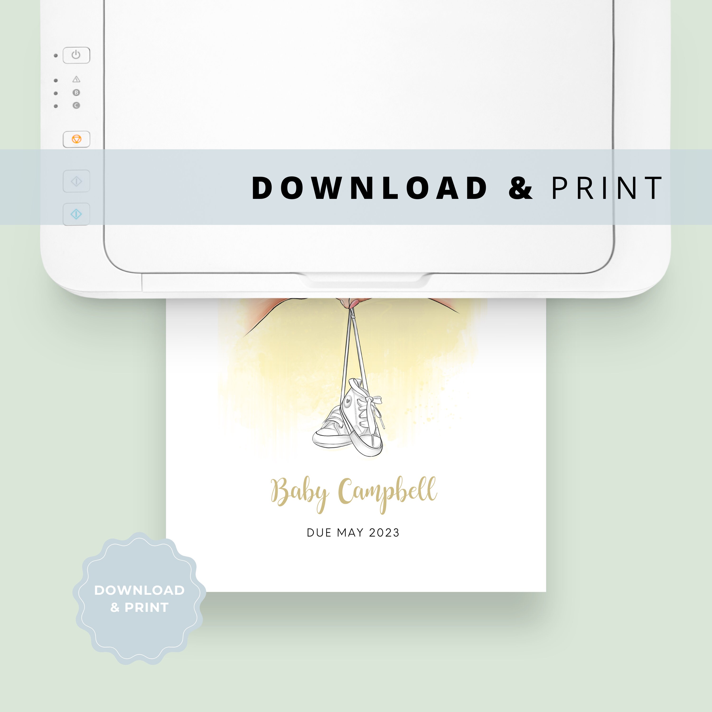 Printable Pregnancy Announcement Card, Baby Announcement Card ...