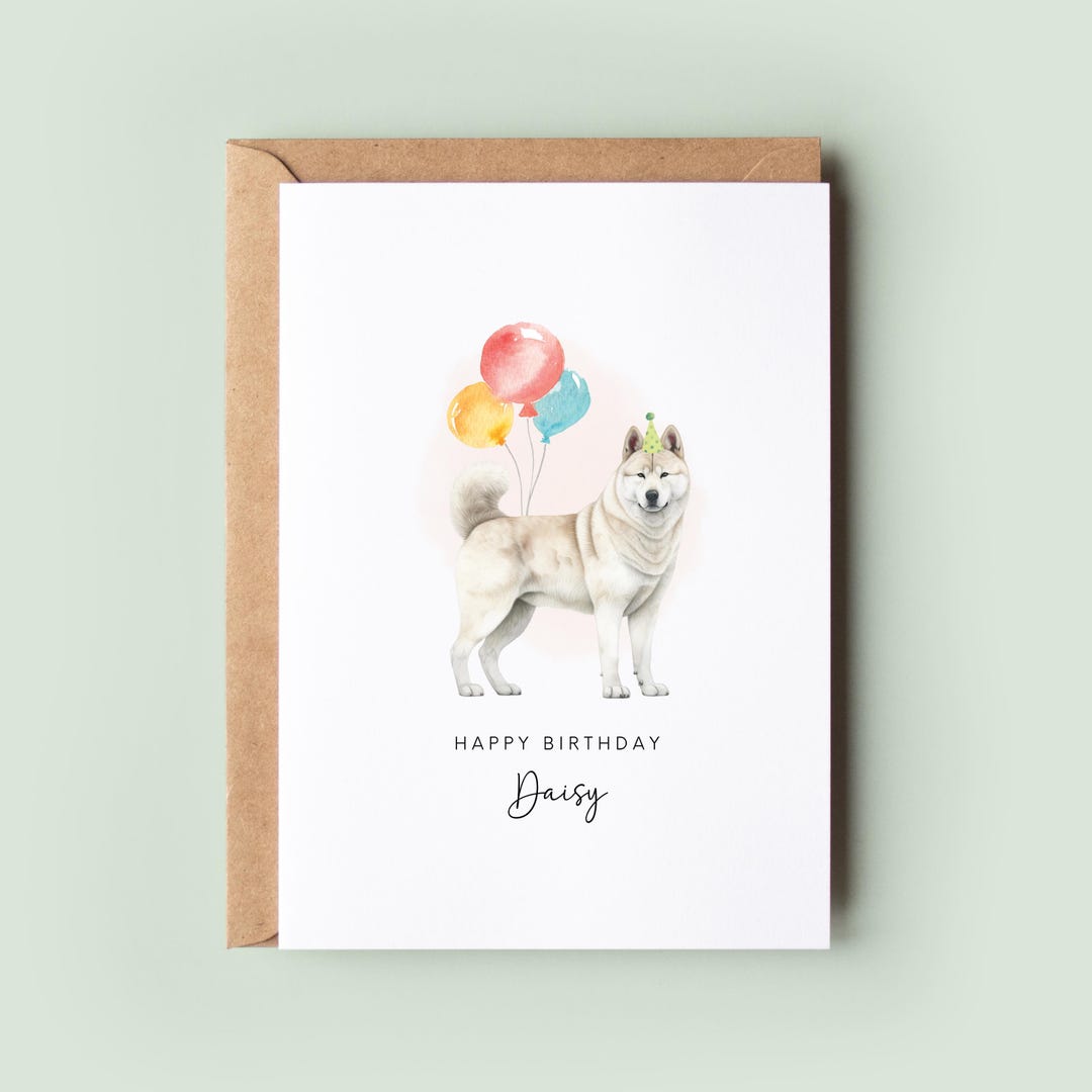 Personalised Akita Birthday Card From Pet Dog | Unique Akita Gift for ...