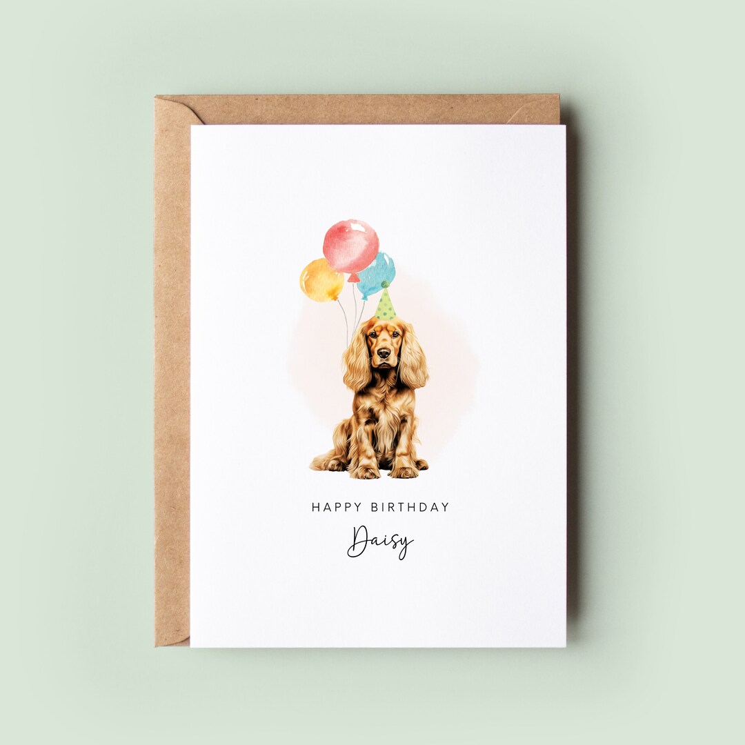 Cocker Spaniel Birthday Card From the Dog, Birthday Card for Dog Dad ...