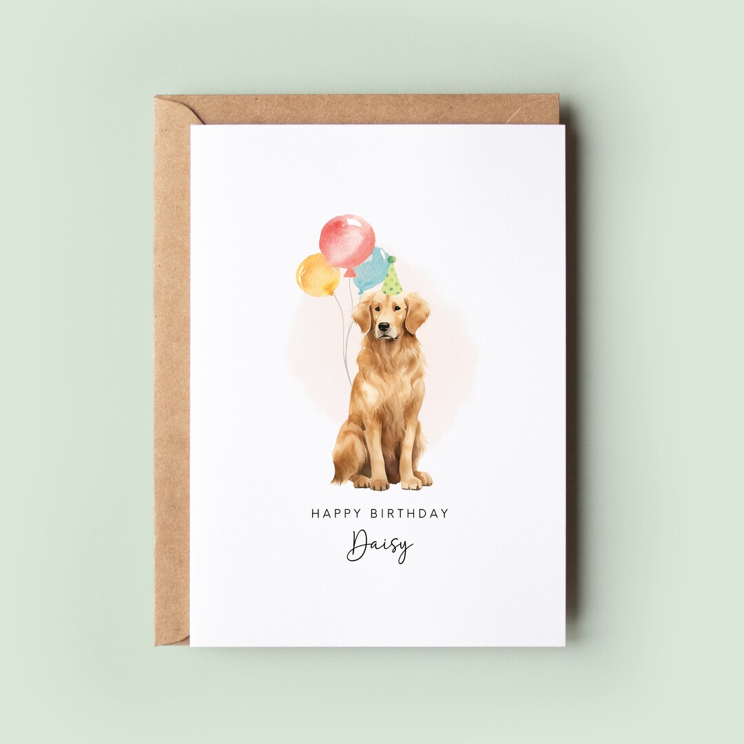 Golden Retriever Birthday Card From the Dog, Birthday Card for Dog Dad ...