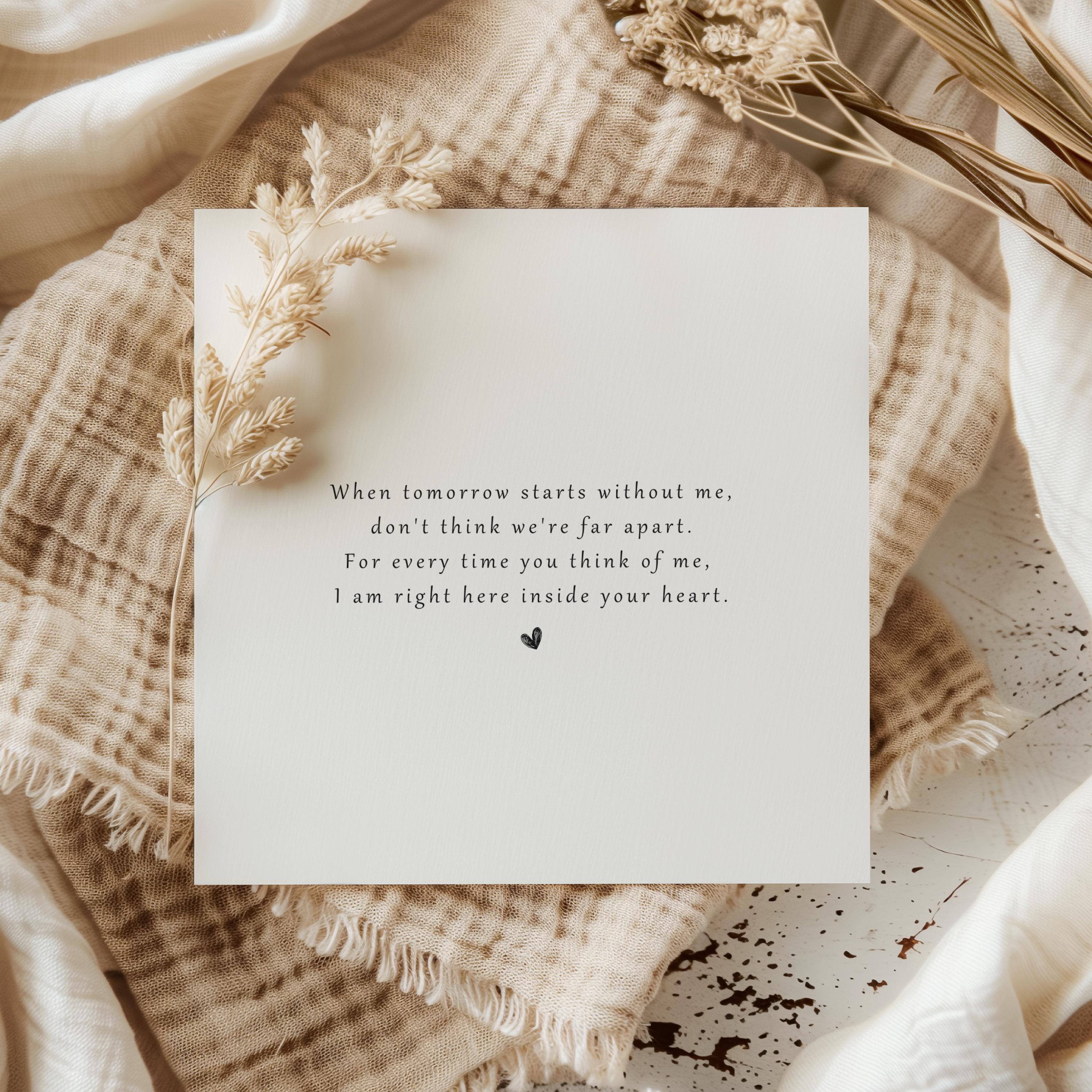 Sympathy Card With Heartfelt Poem – Bereavement or Memorial Keepsake - Etsy