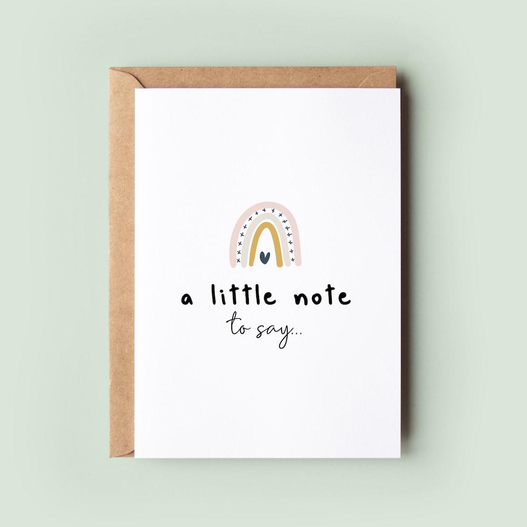 Just a Little Note to Say Greeting Card, Thank You Card, Thinking of ...