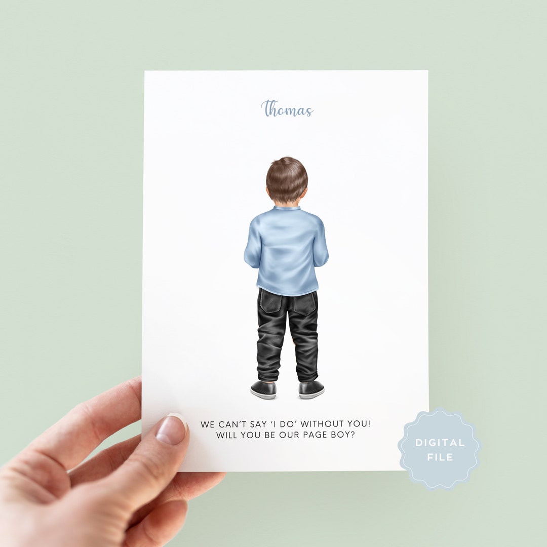 Printable Personalised Baby Page Boy Proposal Card, Custom Toddler Ring ...