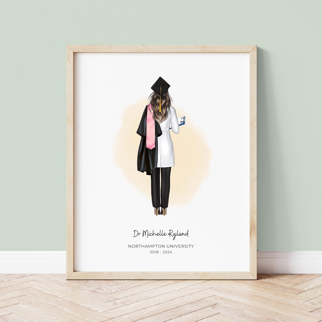 Female Doctor Graduation Print | Personalised Vet or Medical Grad Gift ...