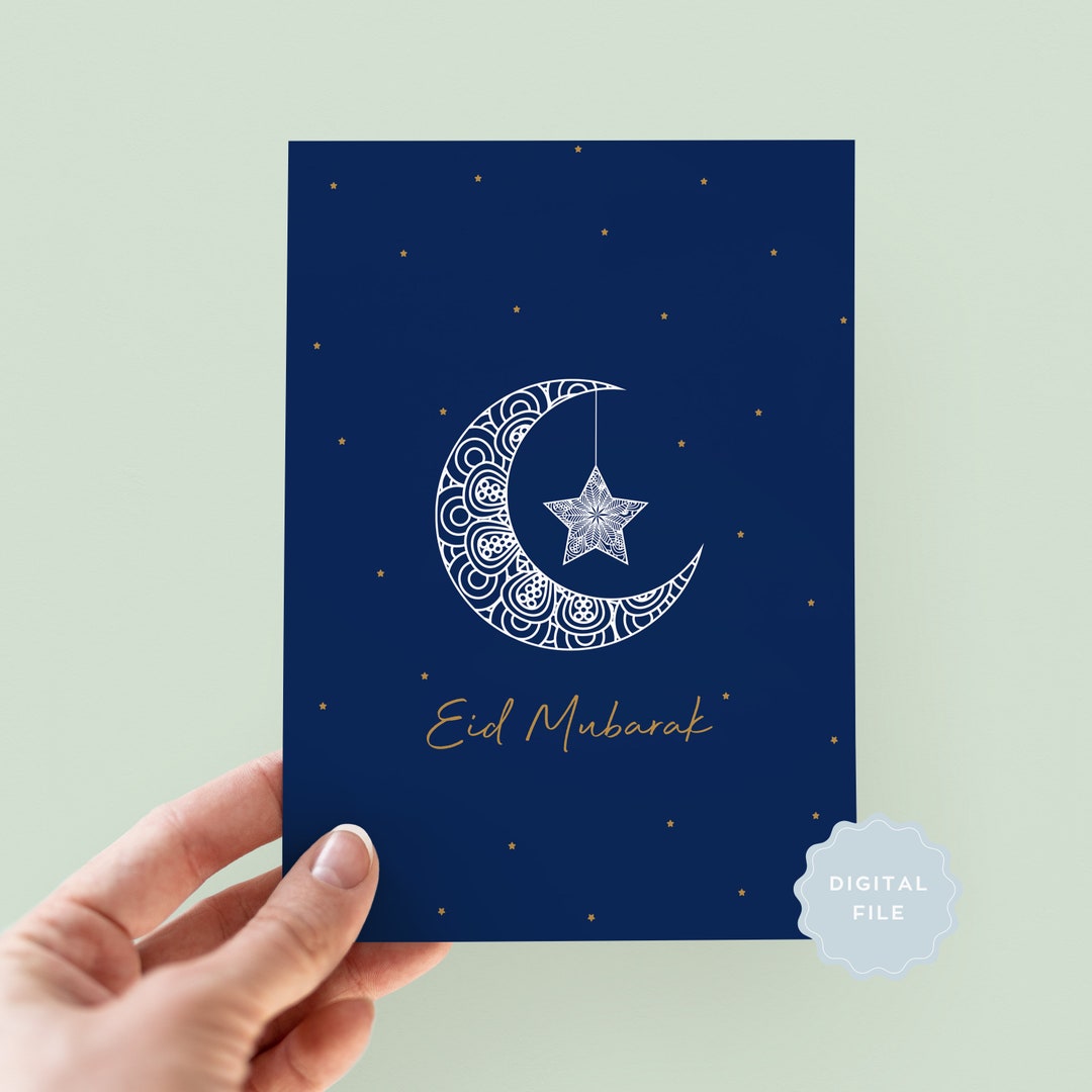 Printable Eid Card, Eid Greeting Card, Eid Mubarak Card, Happy Eid Card ...