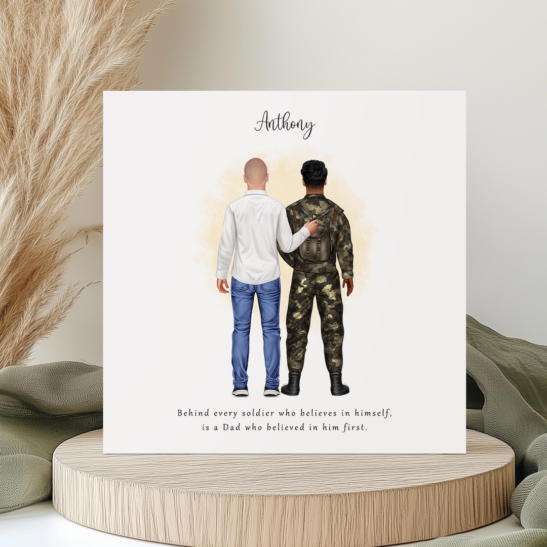 Army Son Good Luck Card – Personalised Soldier Card From Dad – Military ...