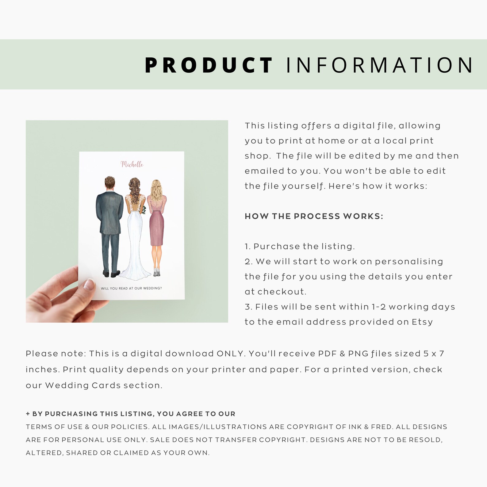 Printable Personalised Will You Read at Our Wedding Card, Wedding ...