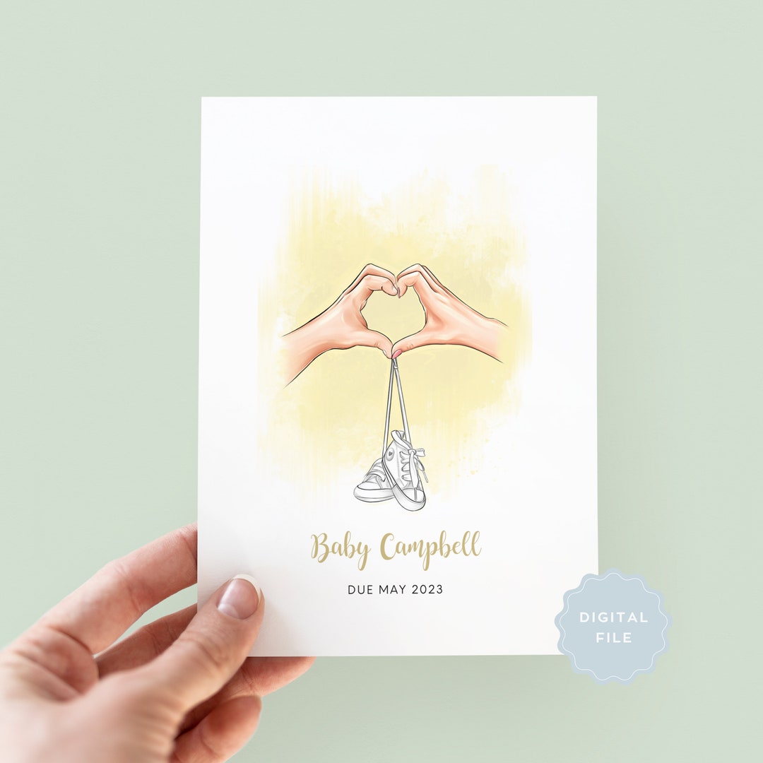 Printable Pregnancy Announcement Card, Baby Announcement Card ...