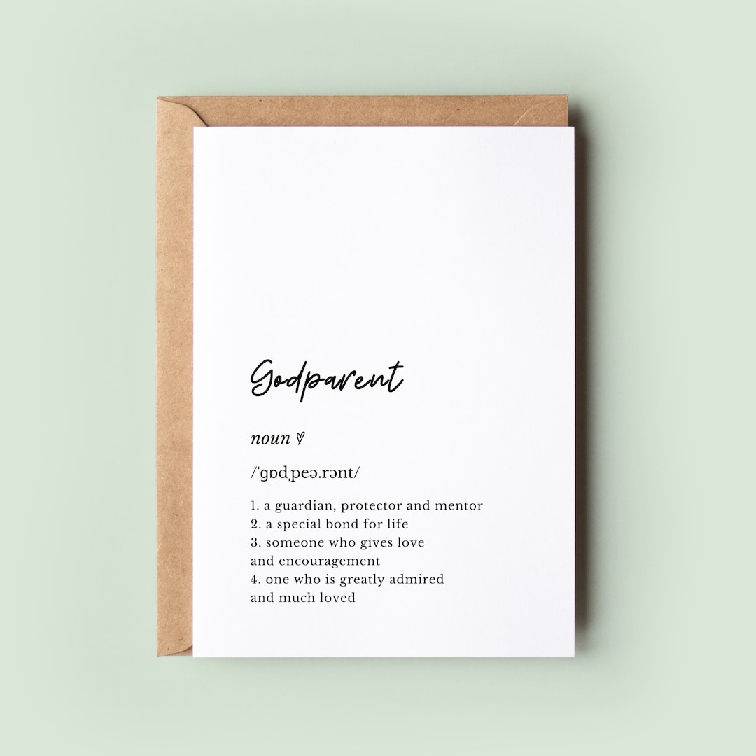 Godparent Definition Card – Will You Be My Godparent Proposal ...