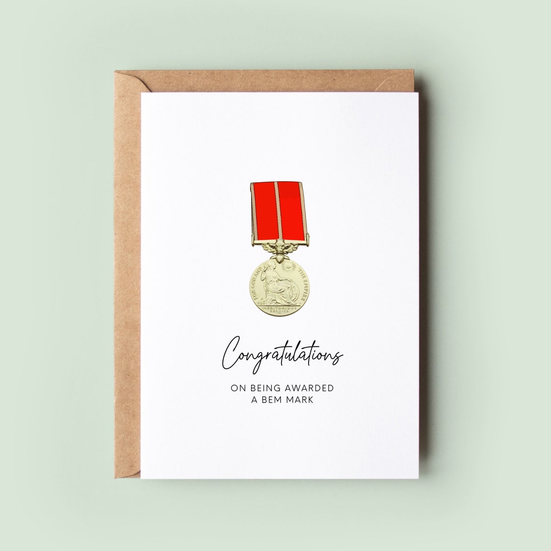 Congratulations on Being Awarded a BEM Personalised Greeting Card, MBE ...