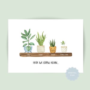 Printable Digital Card Here We Grow Again Pregnancy - Etsy