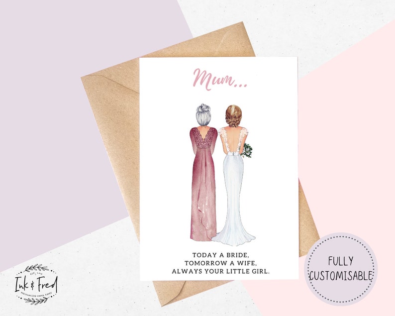 Personalised Wedding Card Mother of the Bride Mother of the | Etsy