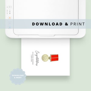 Printable Congratulations on Being Awarded a BEM Personalised Greeting ...