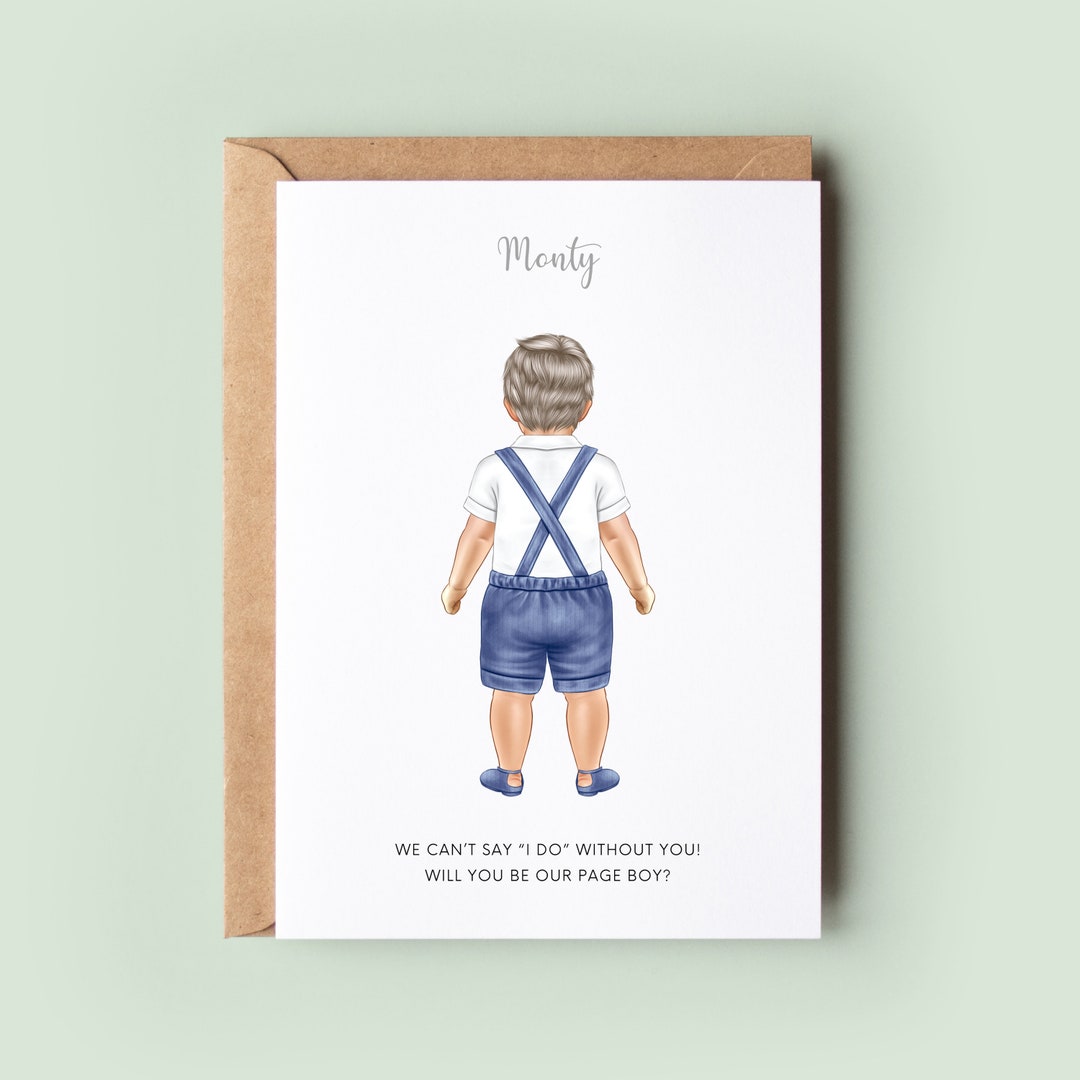 Customisable Baby Page Boy Proposal Card, Personalised Toddler Ring ...
