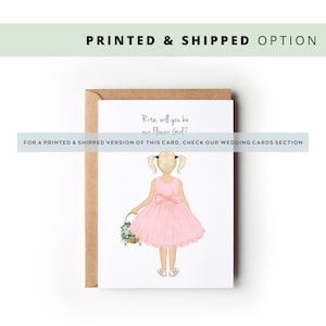 Printable Personalised Flower Girl Card, Unique Bridesmaid and Junior ...