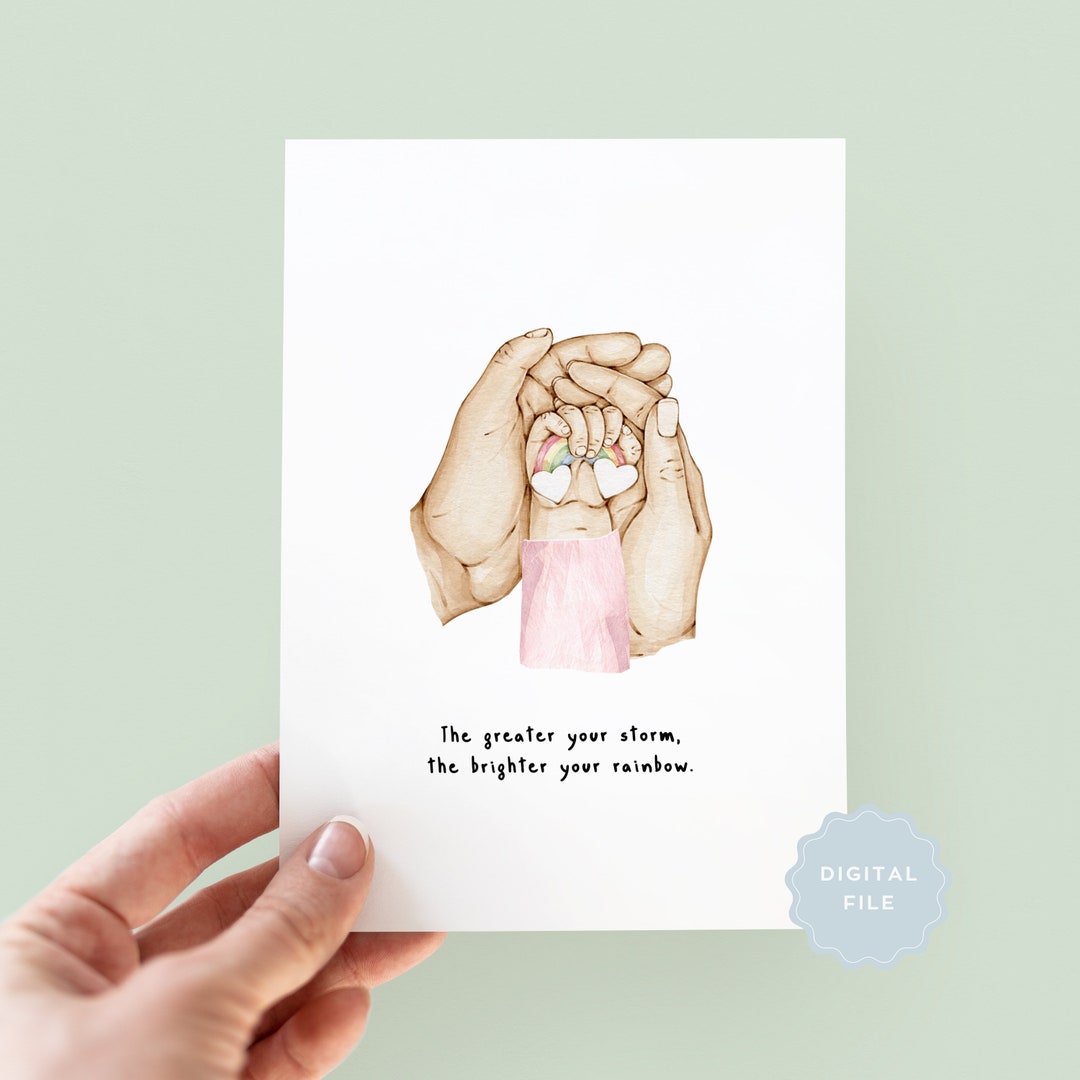 Printable Rainbow Baby Card for New Parents, Congratulations New Baby ...