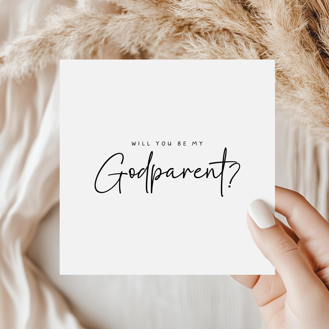 Godparent Proposal Card: Minimalist Christening Baptism Invitation - Etsy
