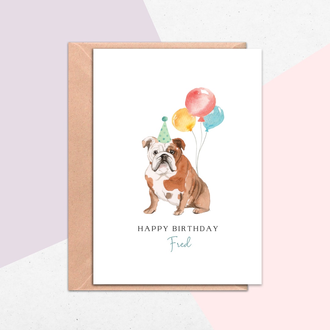 English Bulldog Birthday Card From the Dog Birthday Card for - Etsy