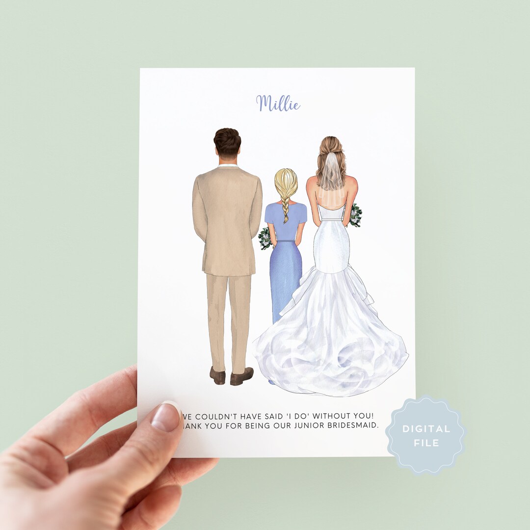 Printable Personalised Thank You for Being Our Junior Bridesmaid Card ...