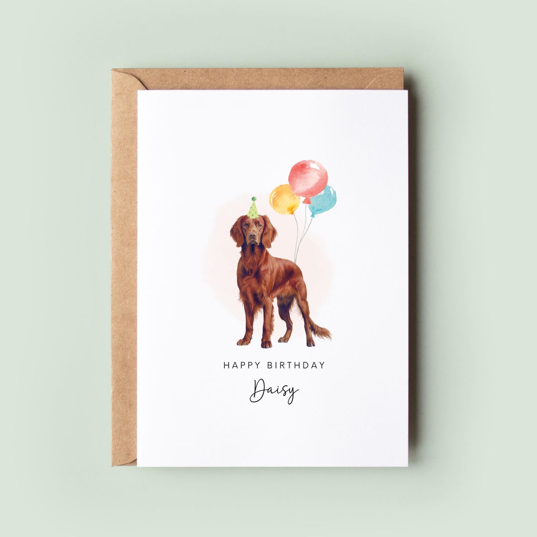Red Setter Birthday Card From the Dog, Birthday Card for Dog Dad ...