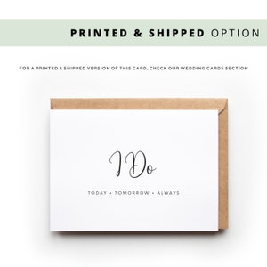 Printable I Do Groom Card, I Do Bride Card, Wedding Day Card, Card for ...
