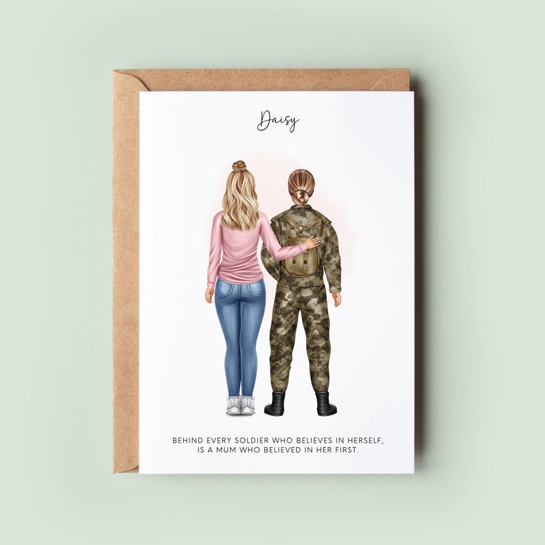 Personalised Army Daughter Good Luck Card | Female Soldier Keepsake ...