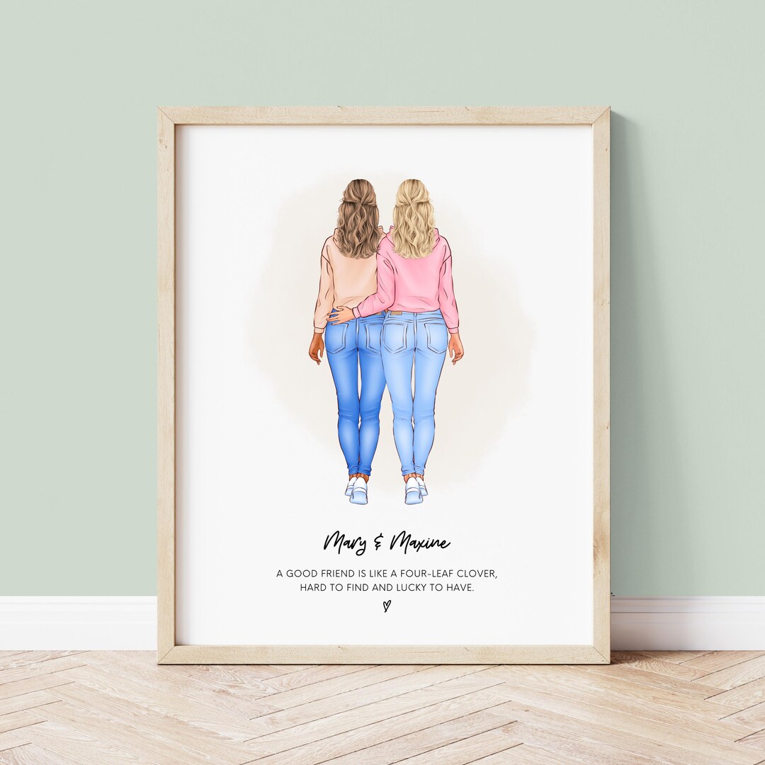 Personalised Best Friend Custom Portrait – Personalised Birthday or ...