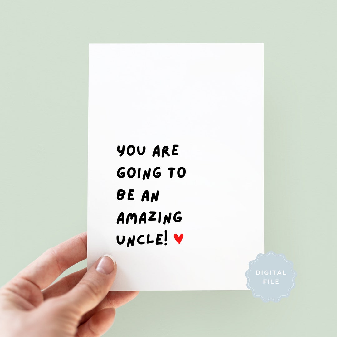 Printable Uncle New Baby Card, New Uncle Card, Card for New Uncle, We ...