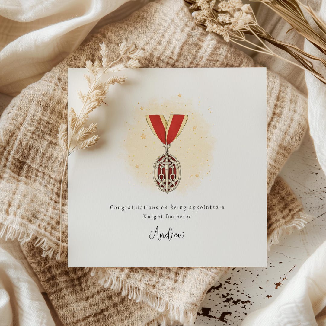 Personalised Knight Bachelor Congratulations Card | Honours List Gift ...