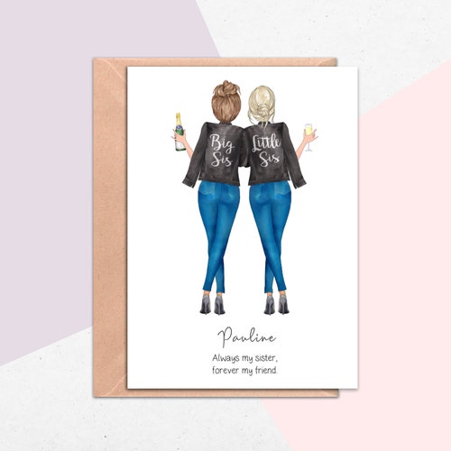 Print At Home Personalised Sister Birthday Card Personalized Etsy Uk