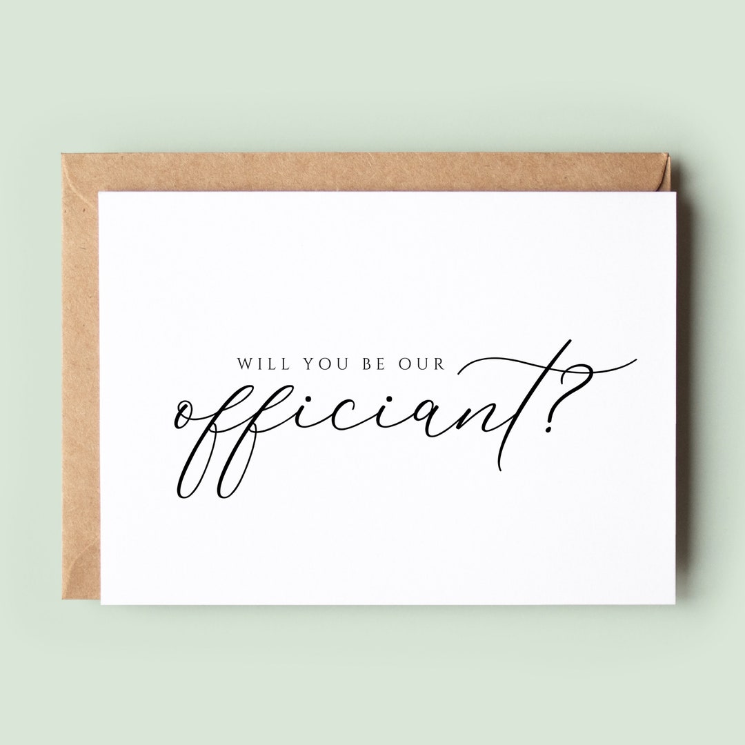 Classic Will You Be Our Officiant Card, Will You Marry Us Wedding Card ...