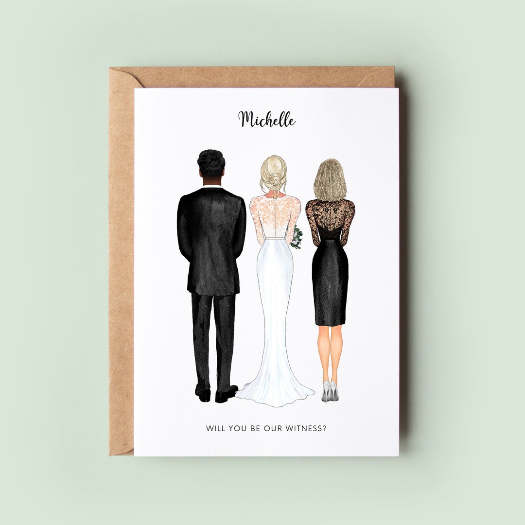 Personalised Will You Be Our Witness Wedding Card, Wedding Request Card ...