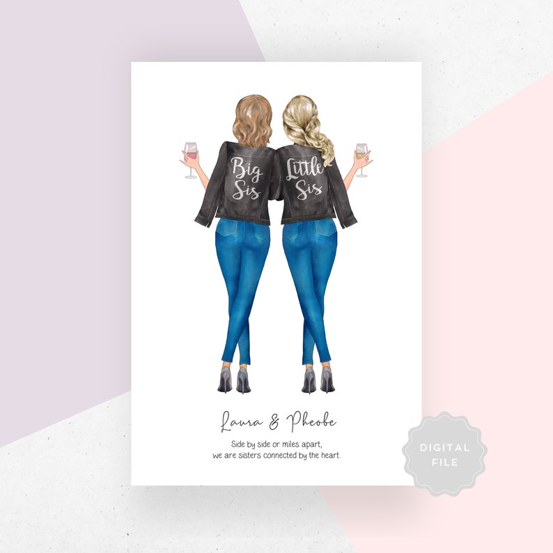 Print At Home Personalised Sister Birthday Card Personalized Etsy Uk