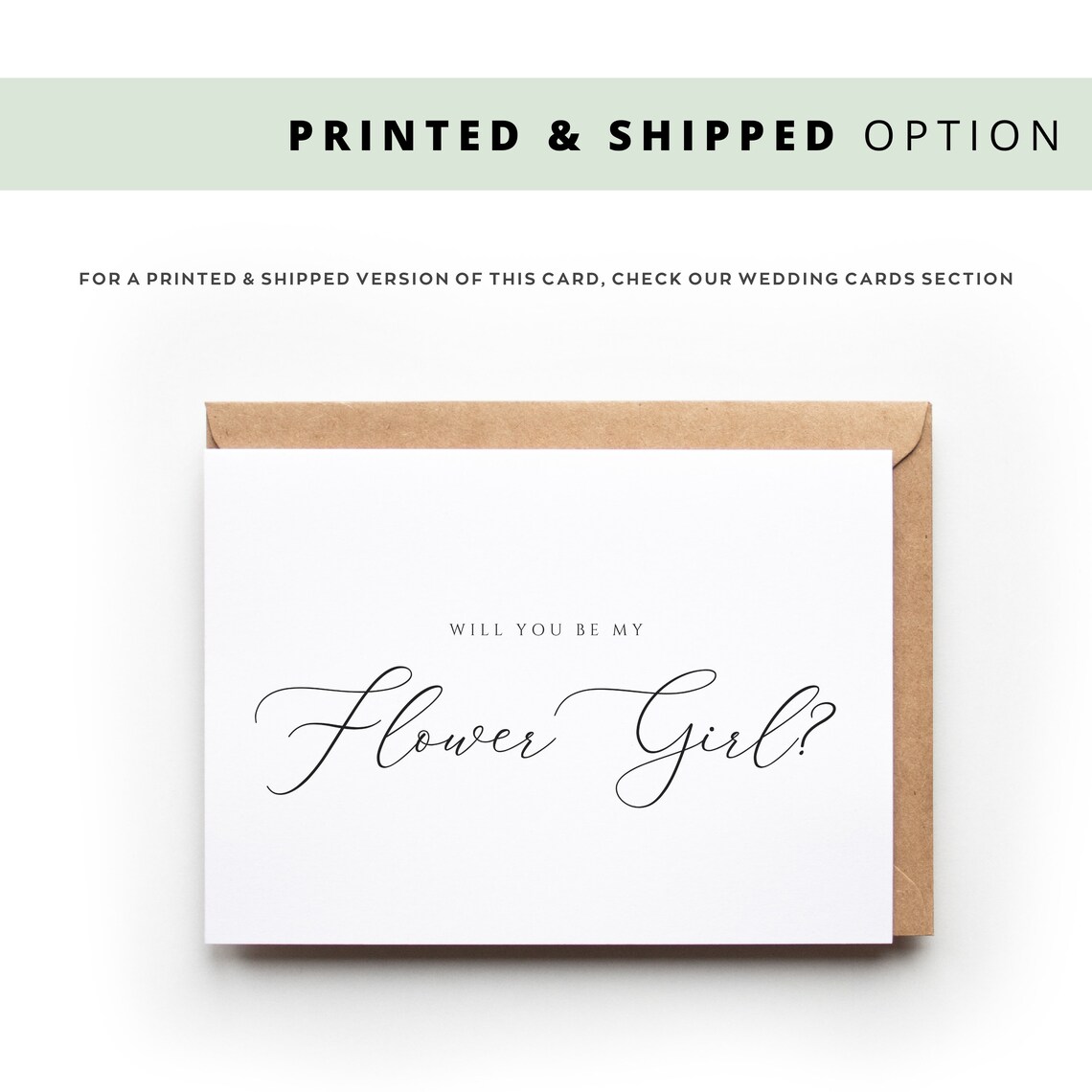 Printable Classic Will You Be My Flower Girl Wedding Card, Card to ...