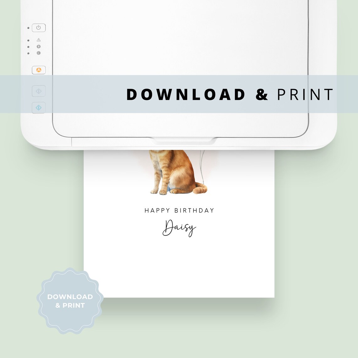 Printable Abyssinian Birthday Card From the Cat, Birthday Card for Cat ...