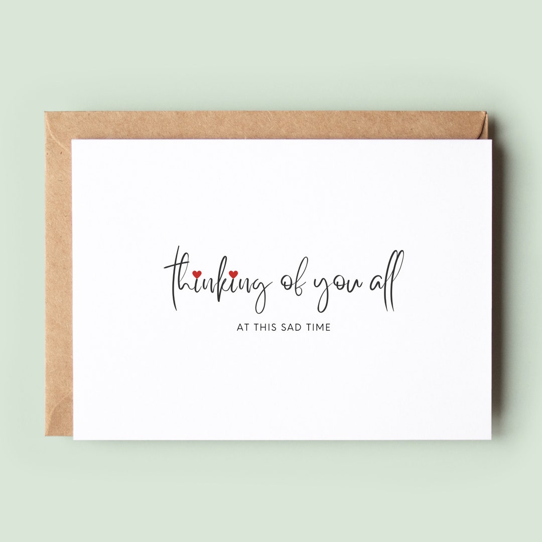 Thinking of You All Sympathy Greeting Card, Sympathy Card ...
