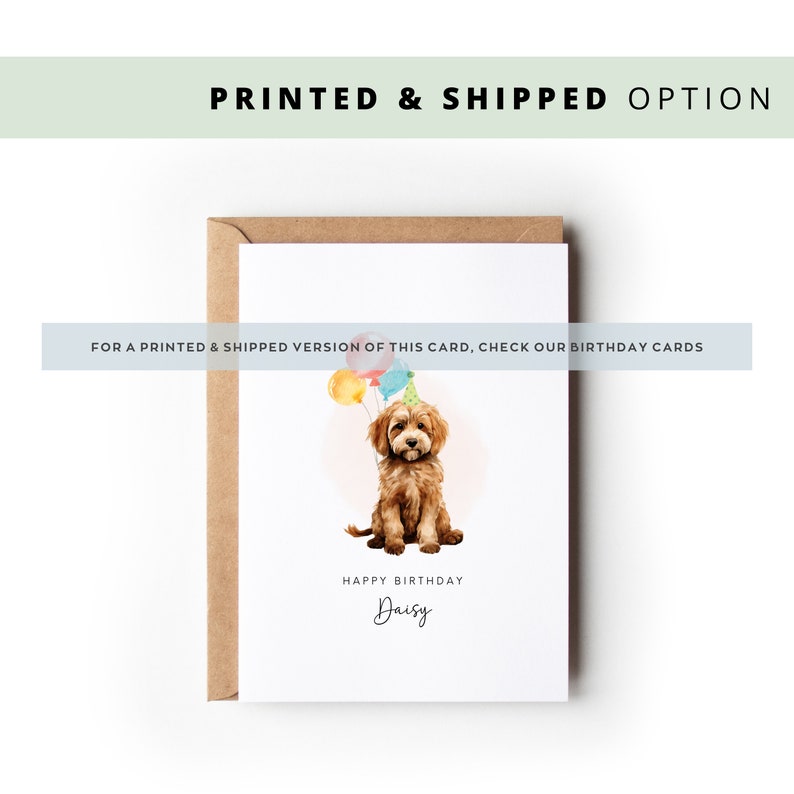 Printable Cockapoo Birthday Card From the Dog, Birthday Card for Dog ...