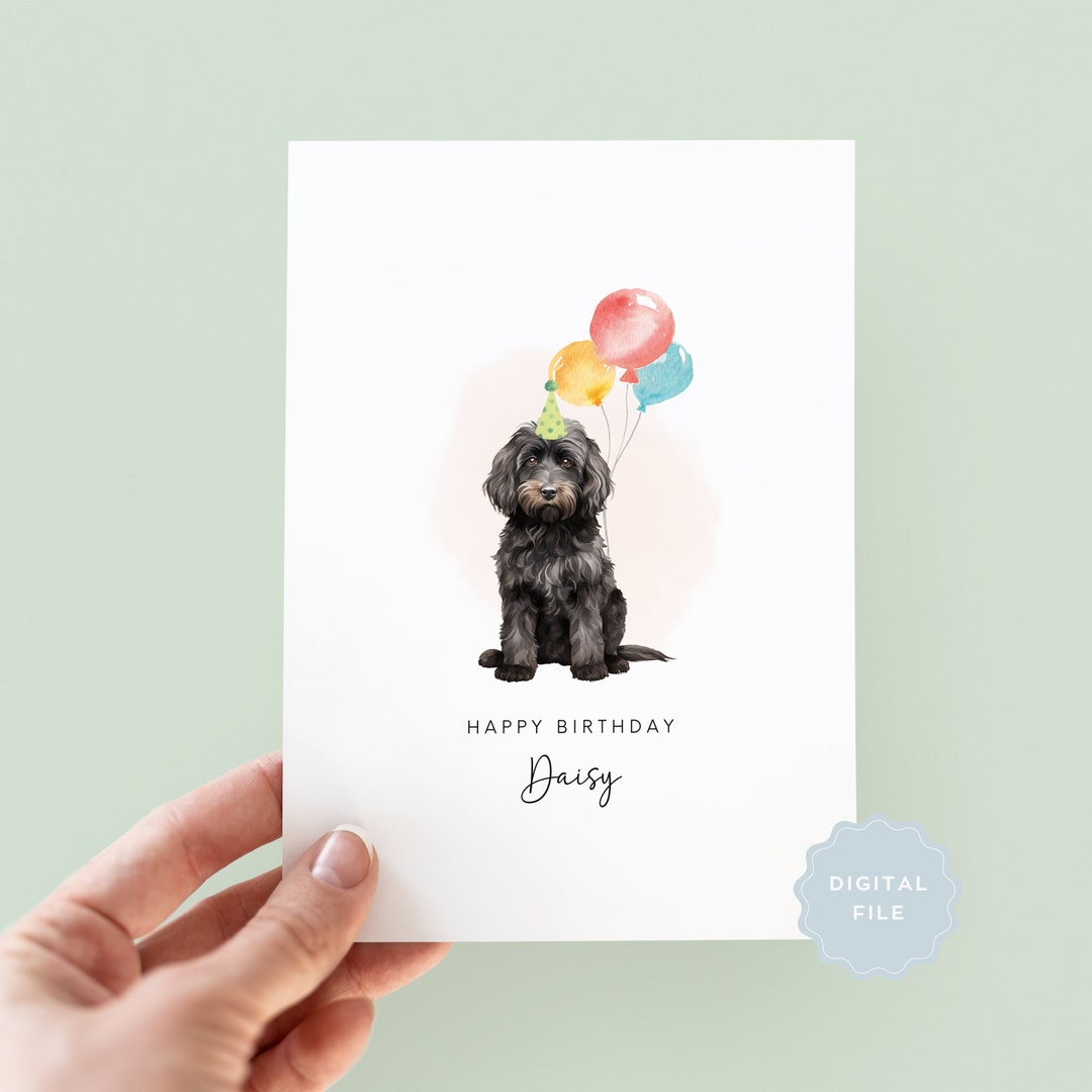 Printable Cockapoo Birthday Card From the Dog, Birthday Card for Dog ...