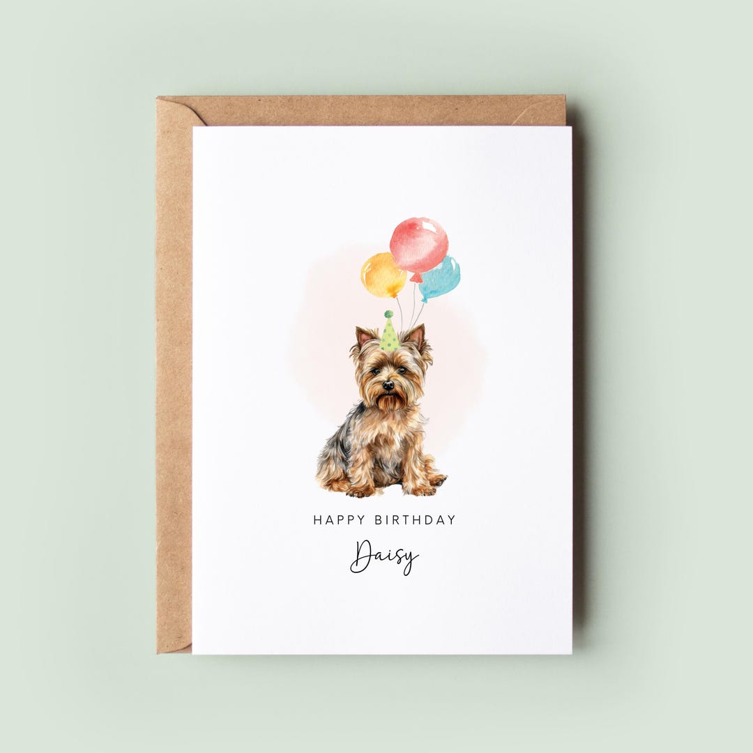Yorkshire Terrier Dog Birthday Card From the Dog, Birthday Card for Dog ...