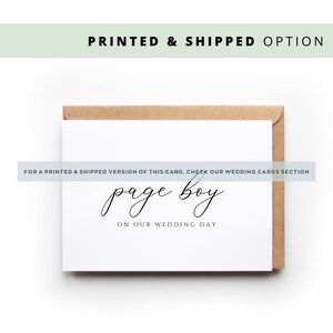 Printable Wedding Card to Page Boy, Page Boy Card, Page Boy Thank You ...