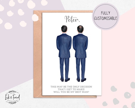Will You Be My Best Man Card Best Man Card Groomsman Card | Etsy