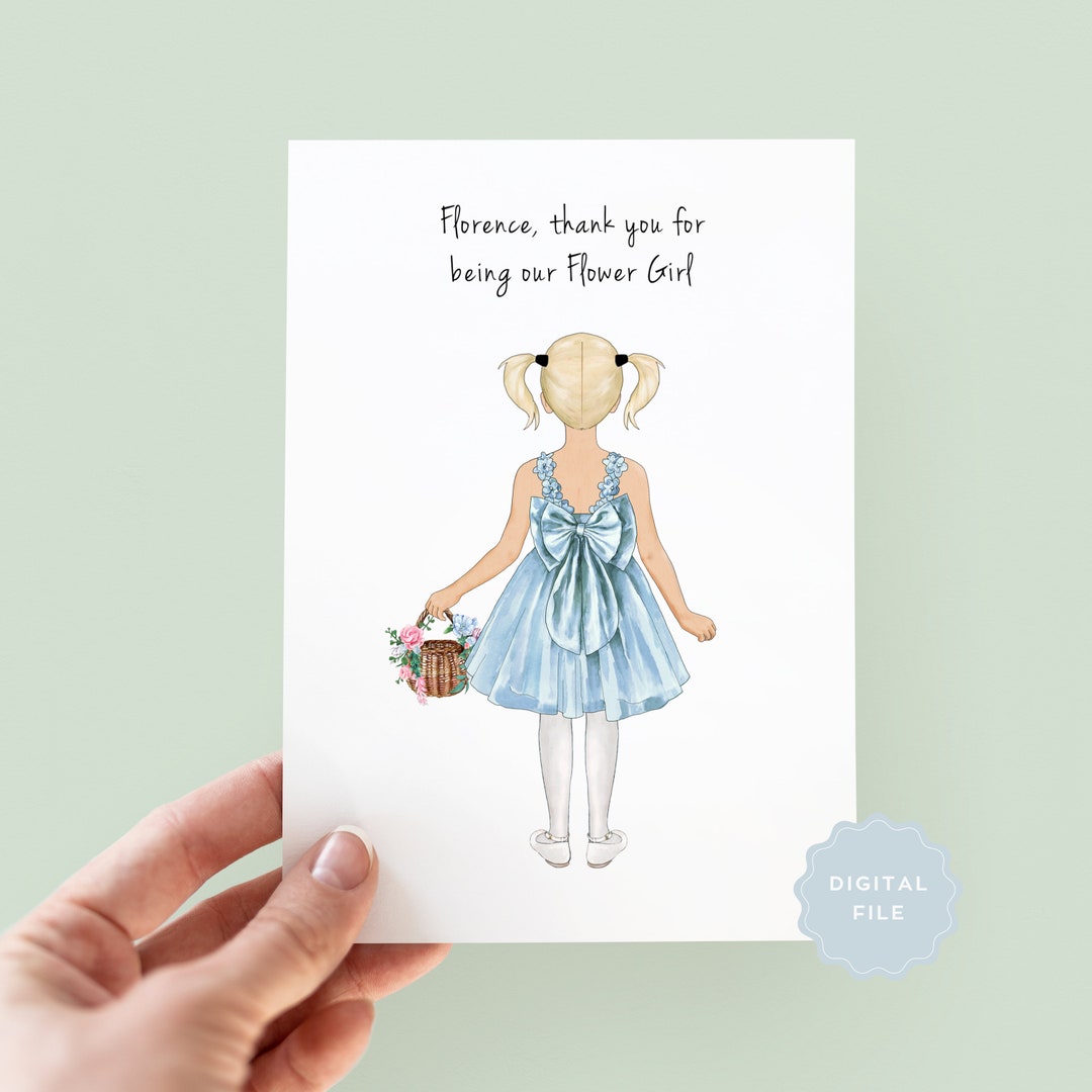 Printable Thank Card for Flower Girl, Thank You Card for Junior ...