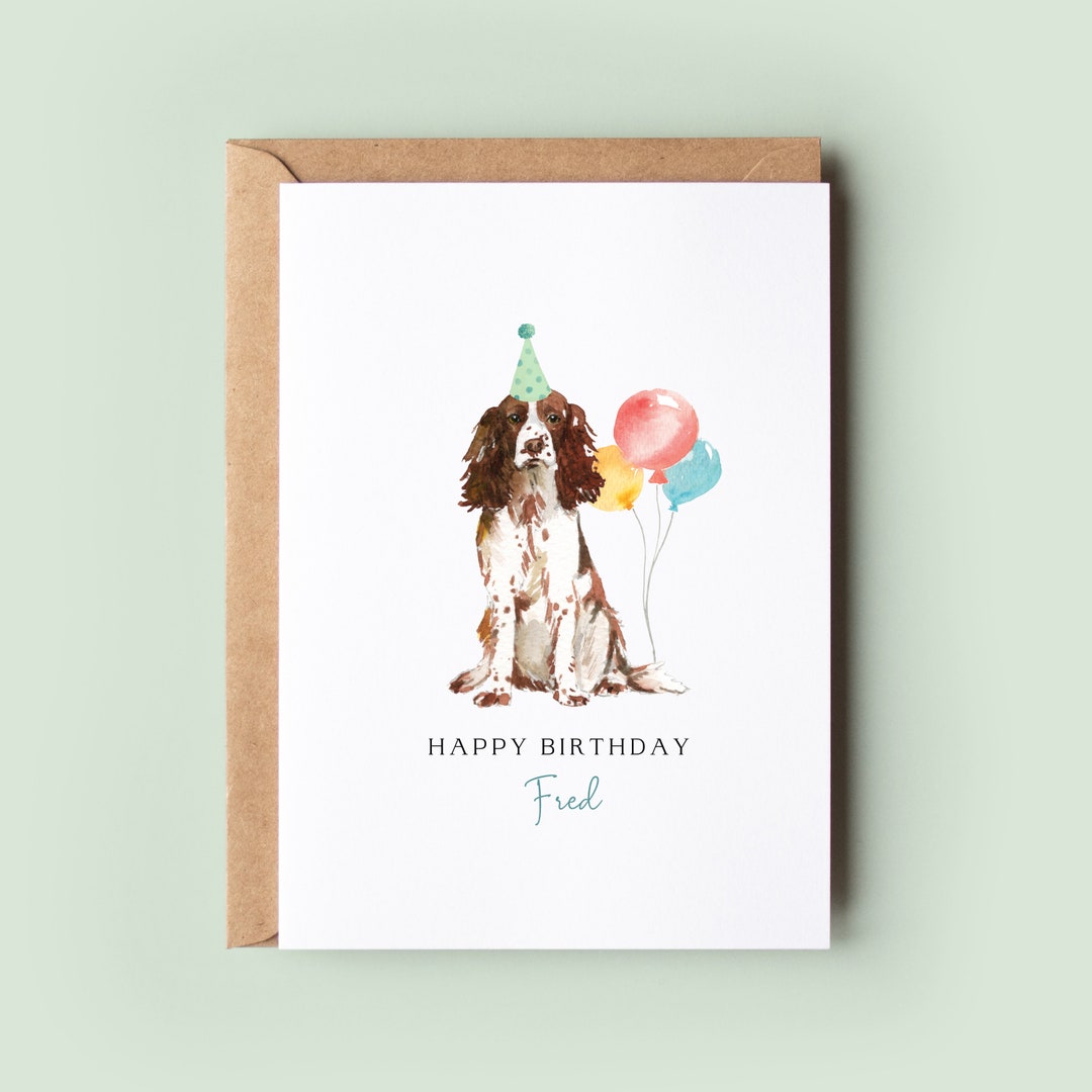 Springer Spaniel, Birthday Card From the Dog, Birthday Card for Dog Dad ...