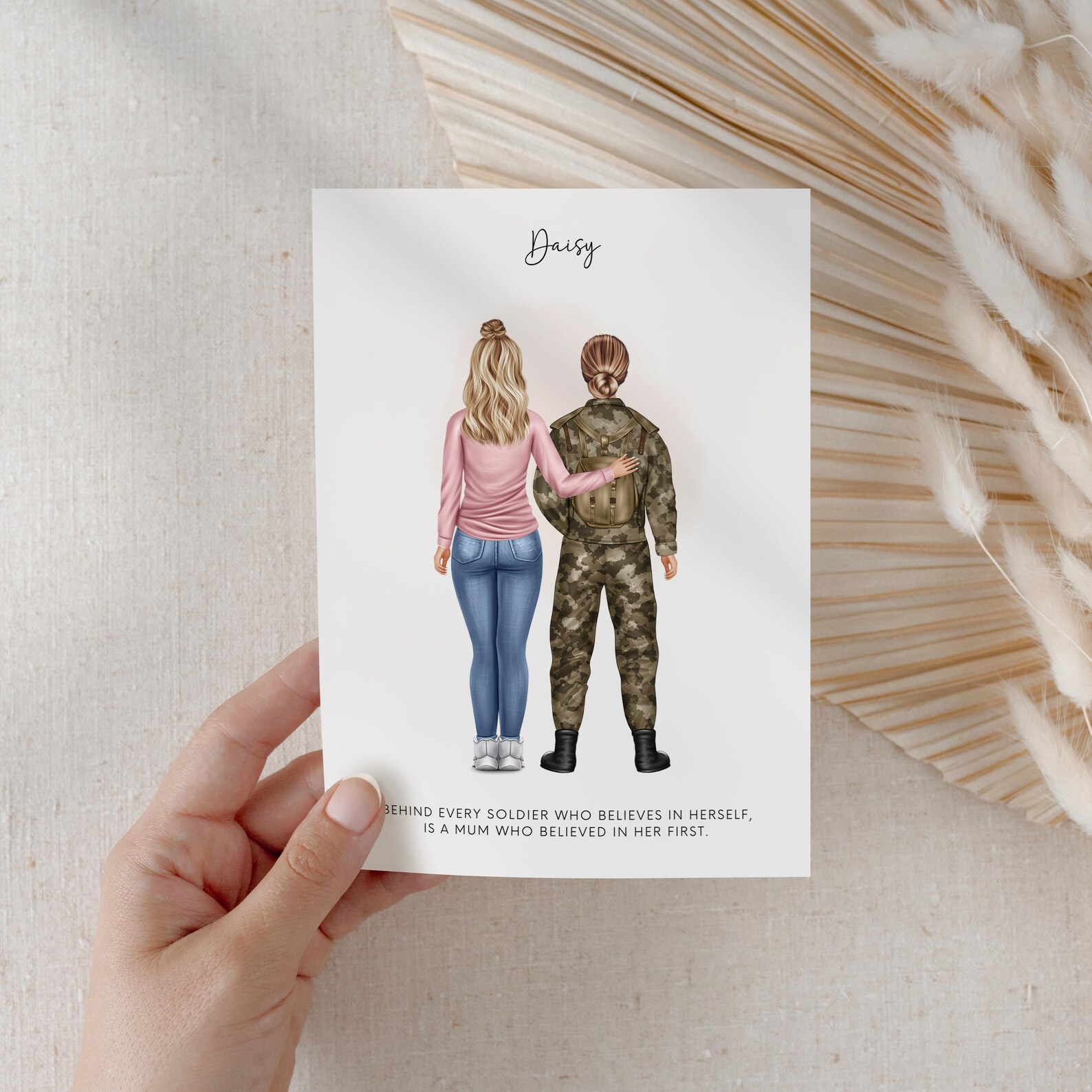 Personalised Army Daughter Good Luck Card | Female Soldier Keepsake ...