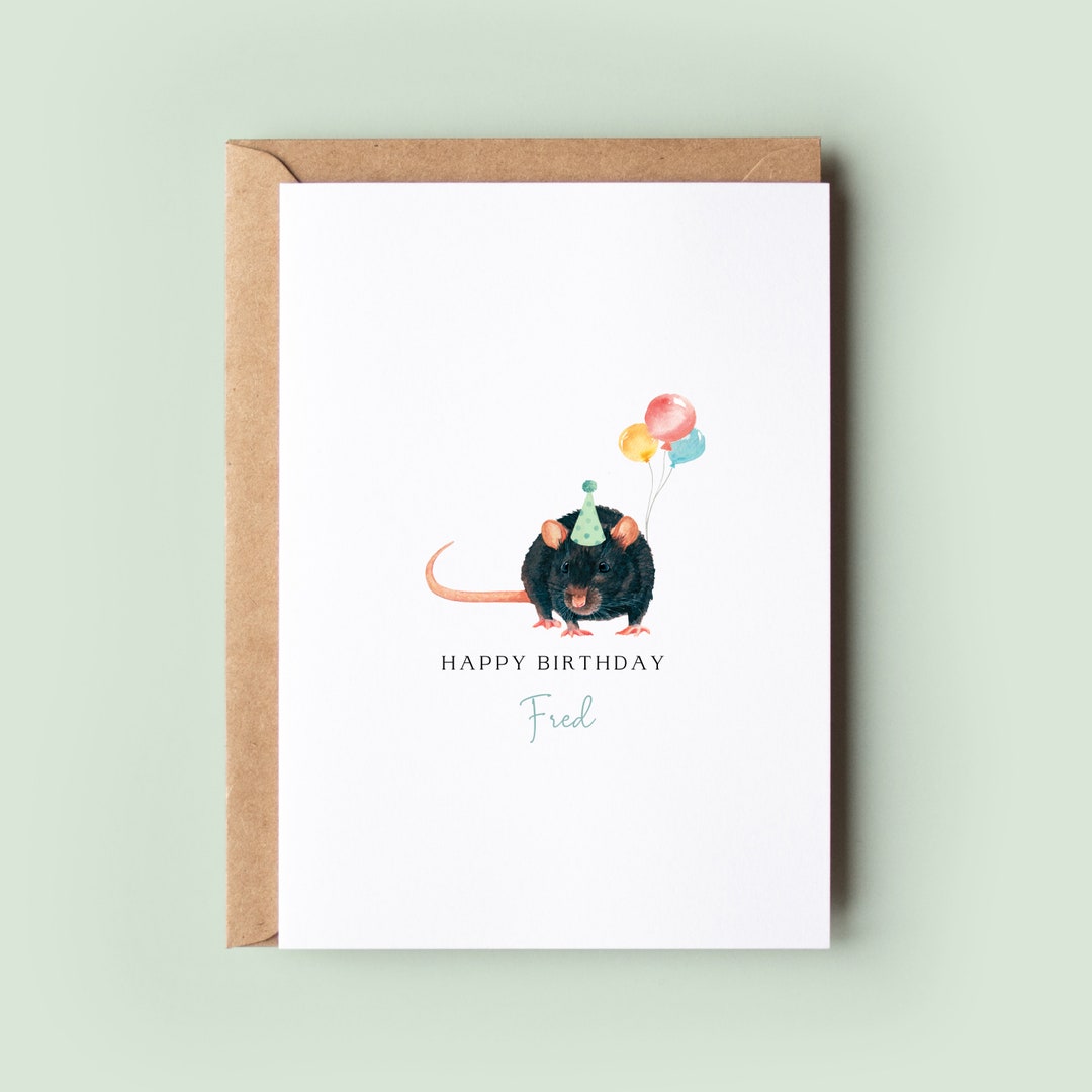 Rat, Birthday Card From the Rat, Birthday Card for Rat Dad, Birthday ...